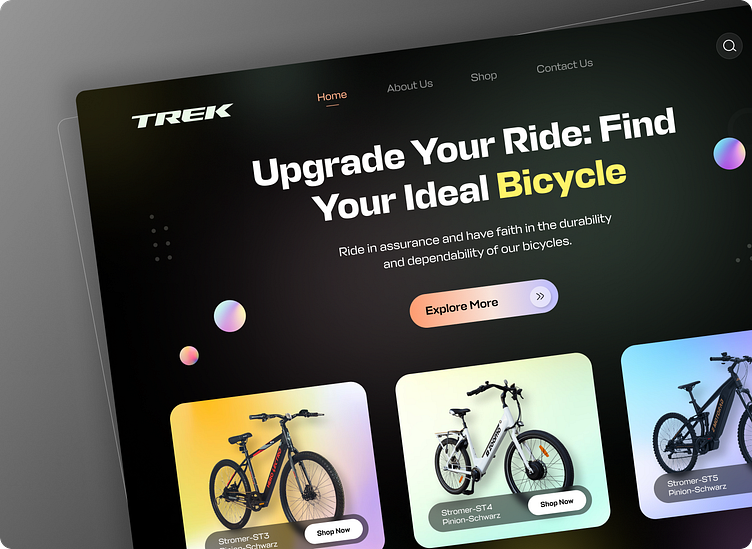 Bicycle Store Landing Page UI Design by MQoS UI/UX for MultiQoS on Dribbble