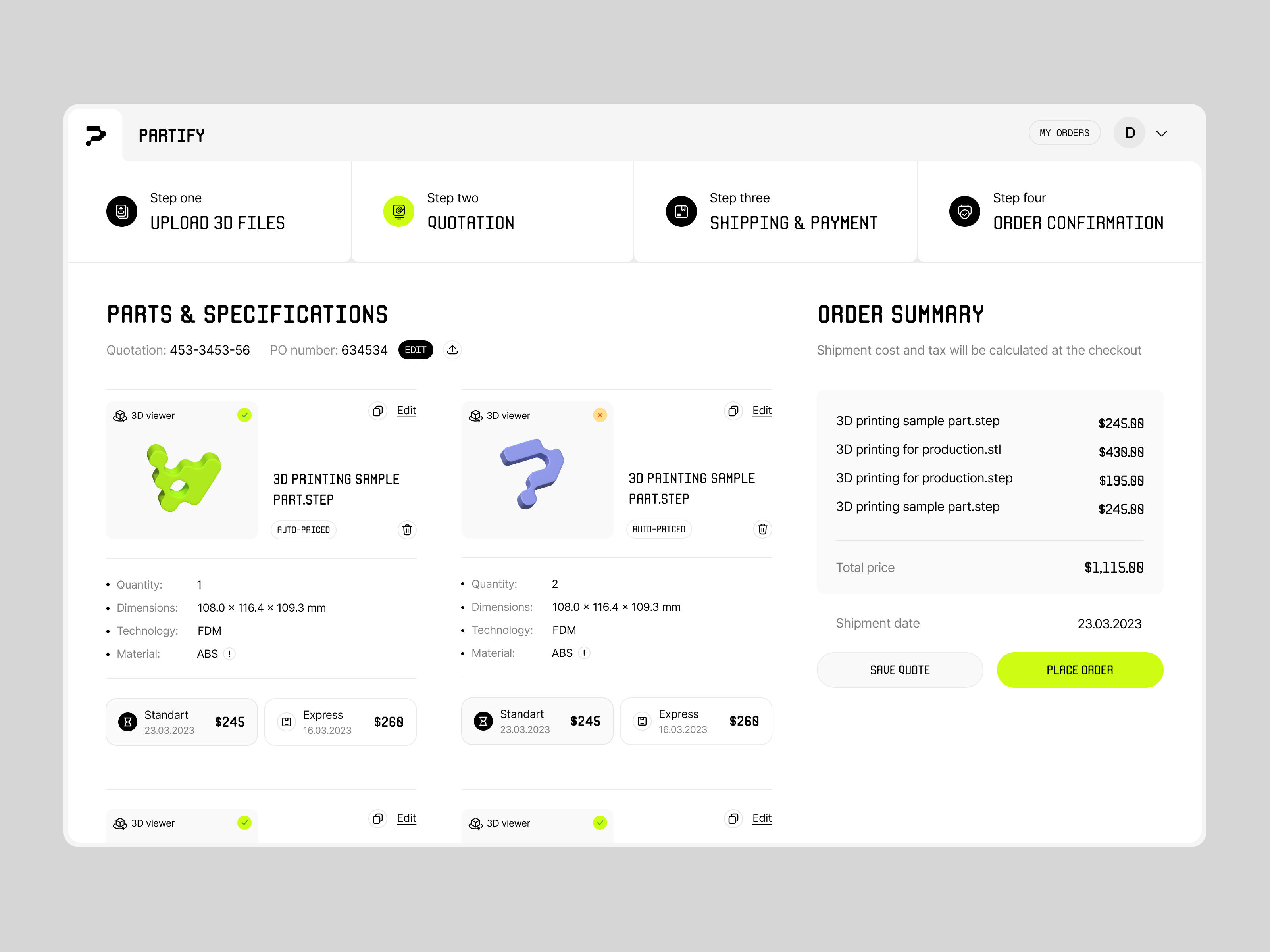 3D printing: platform, app design, ui/ux, dashboard by Daniella for ...