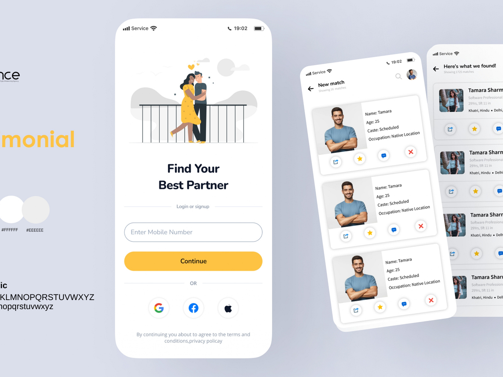 Matrimonial App UI/UX Design by Digilligence on Dribbble