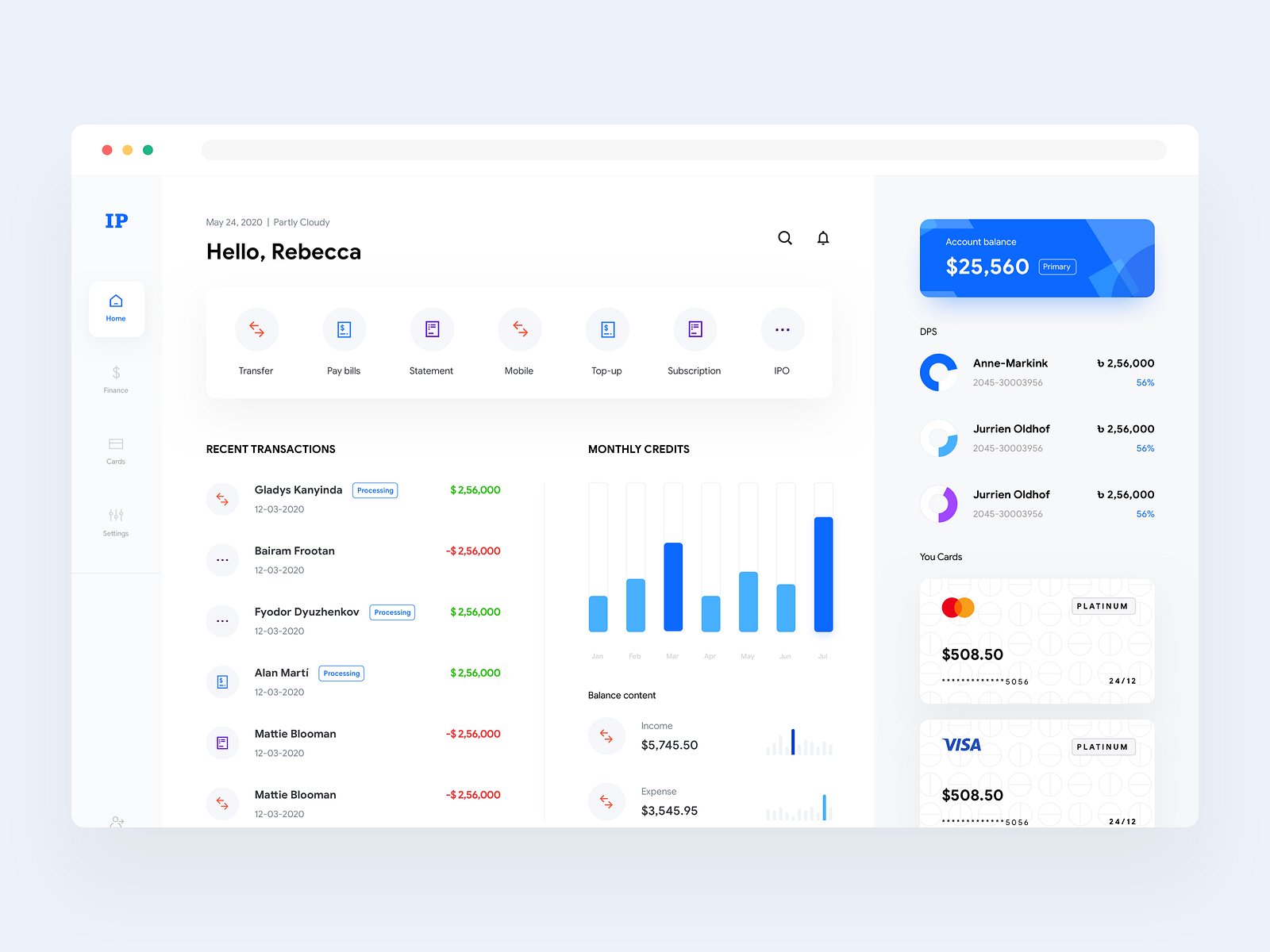 IP - Banking Dashboard design by Rajib Talukder Razu for Creative Toast ...