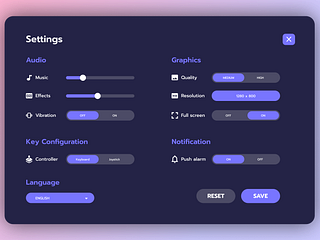 Settings UI designs, themes, templates and downloadable graphic ...
