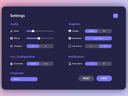 Settings UI designs, themes, templates and downloadable graphic ...