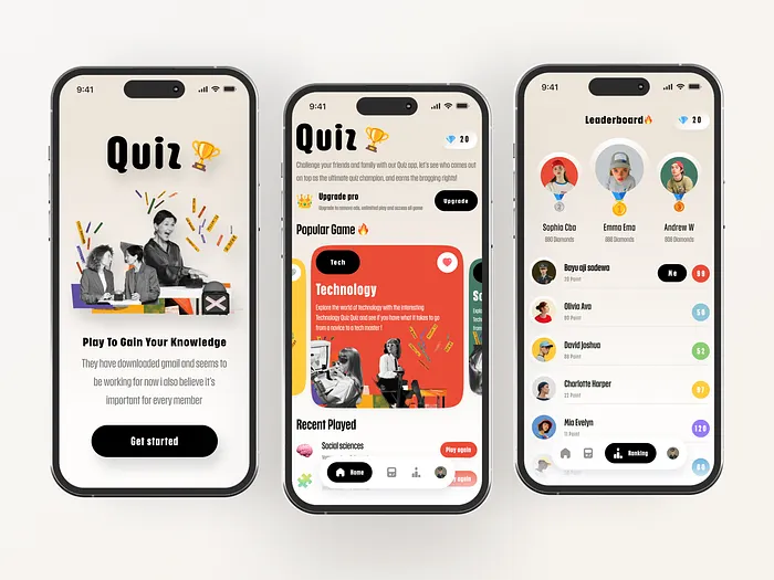 Quiz App designs, themes, templates and downloadable graphic elements ...