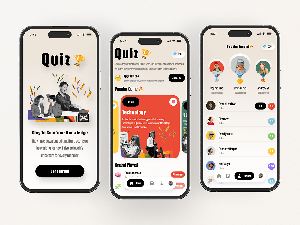 Browse thousands of Quiz UI images for design inspiration | Dribbble
