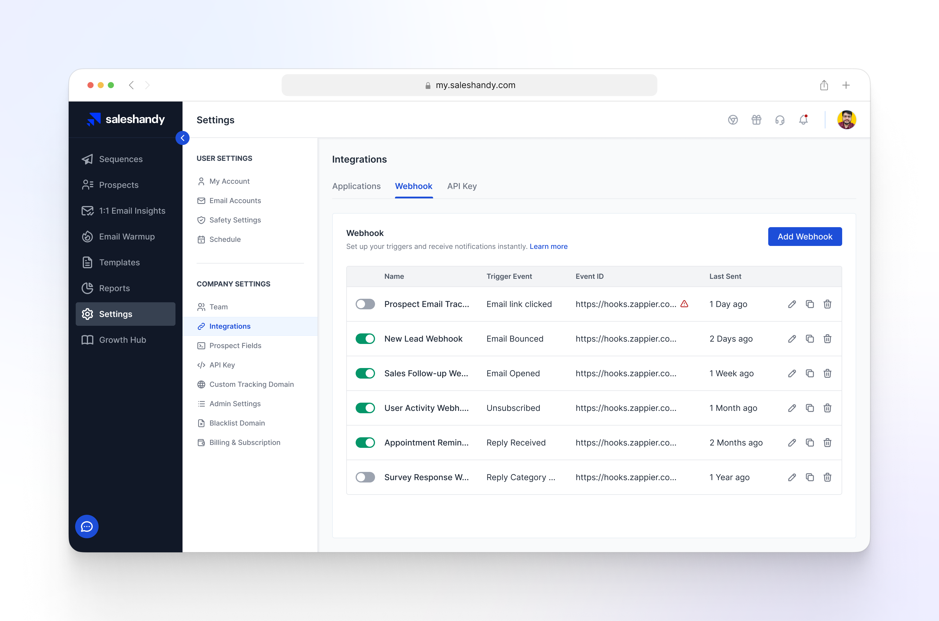 Webhooks Integration by Siraj Dhanani on Dribbble