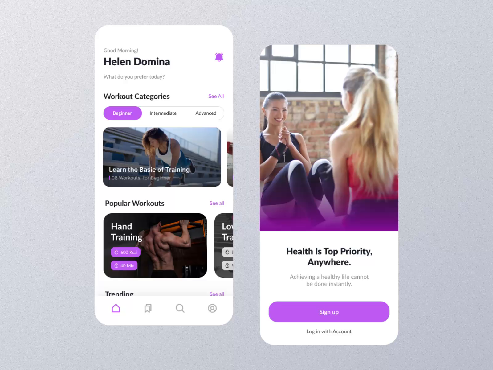 Fitness app by Helen Zarembo 🇺🇦 on Dribbble