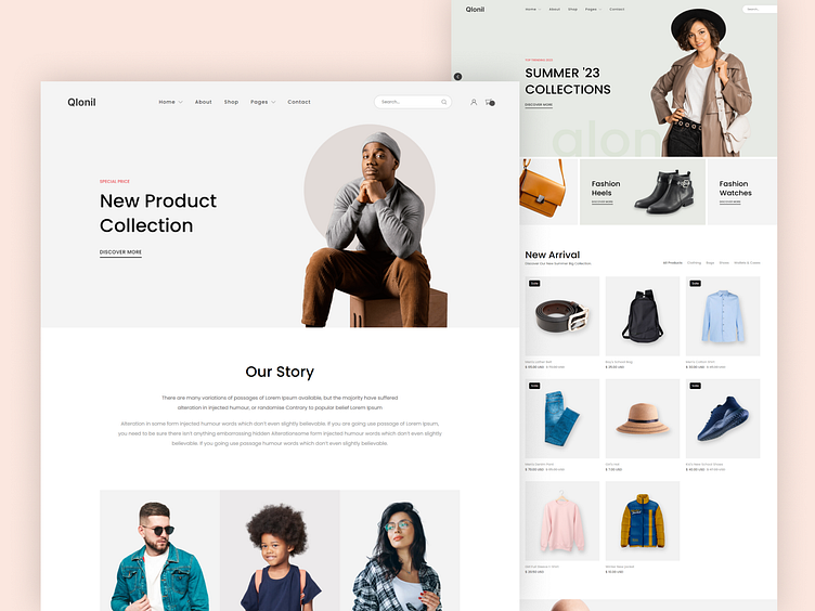 Retail Website Template - Qlonil by Brandbes on Dribbble