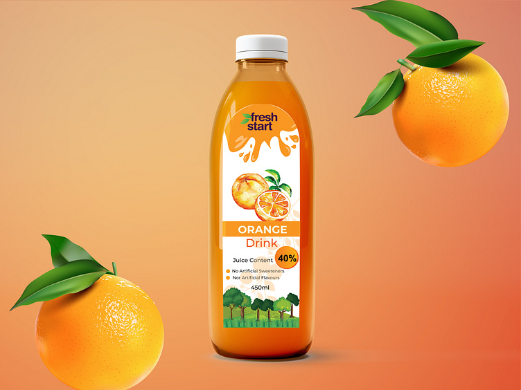 Orange juice label design by Tayyeba Tasneem on Dribbble