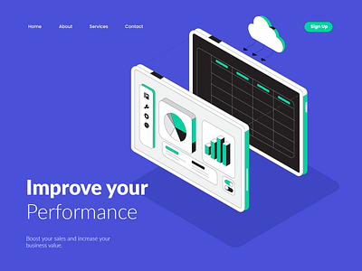 Isometric illustration of Dashboard by Pooja Heda on Dribbble