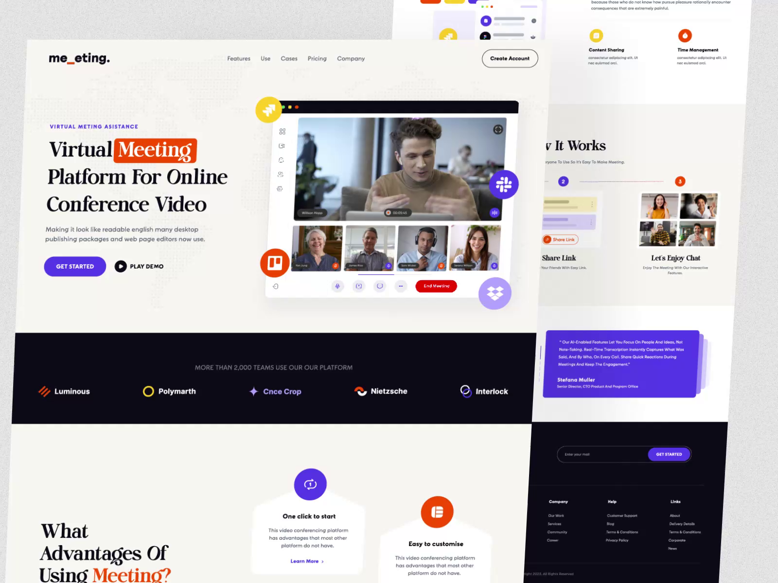 Me_eting-Virtual Call Platform Landing Page by Iman for Awe Design ...