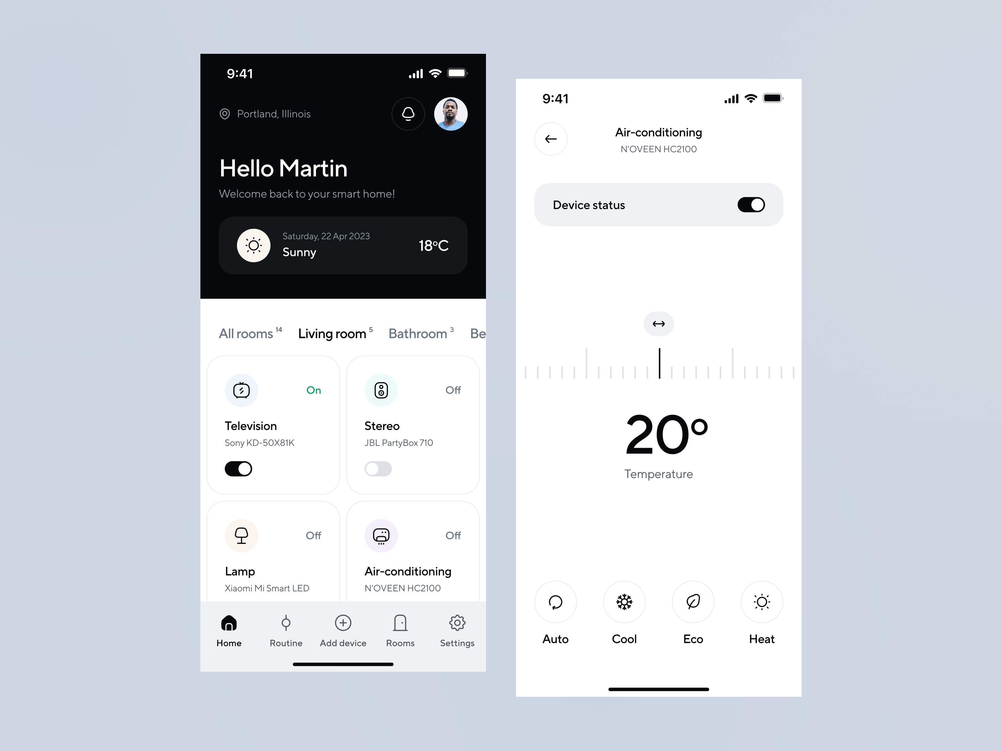 Smart Home - Mobile App by Marcin Grygierczyk on Dribbble