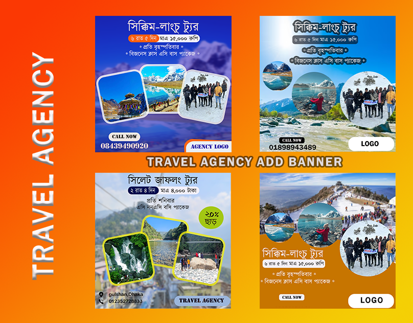 Travel Agency Add Banner by Denon Roy on Dribbble