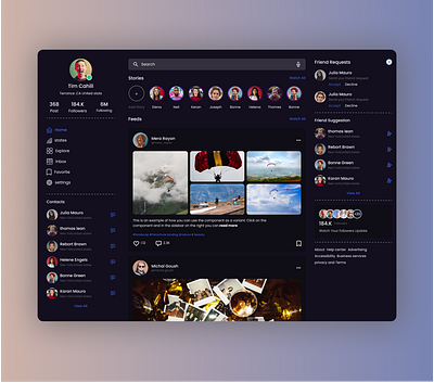 Social Media website by Enas Salama on Dribbble