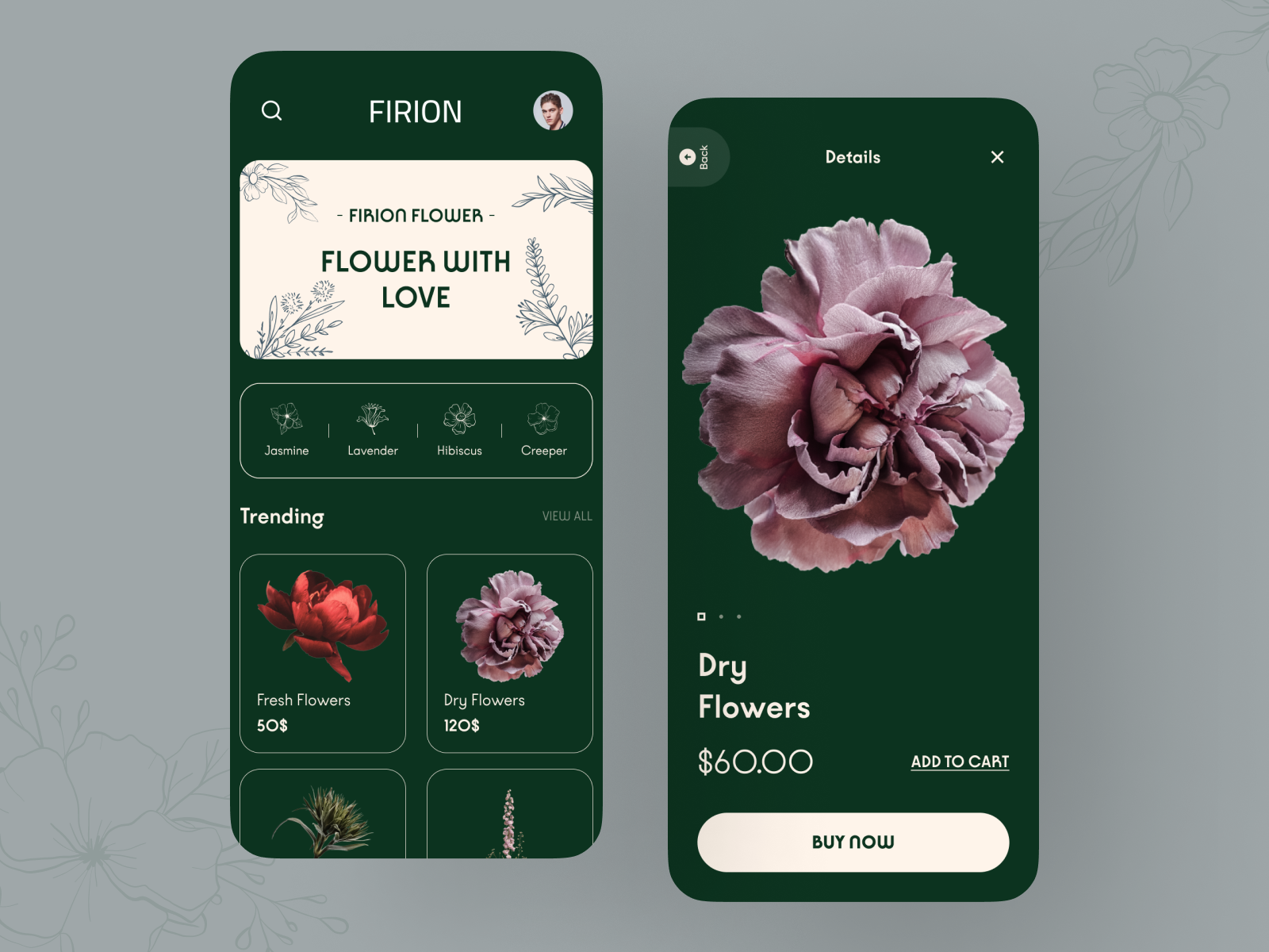Flower App UI by Amirul islam on Dribbble
