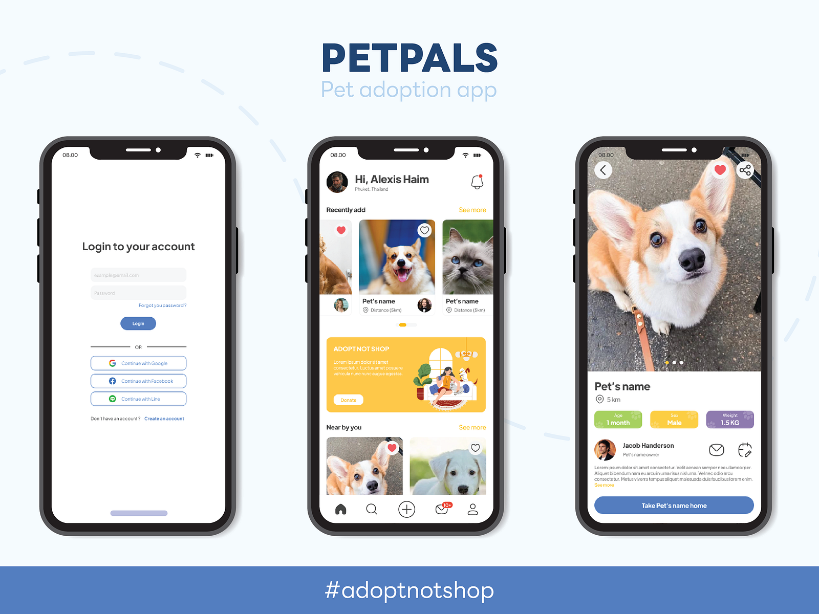 UI Mobile app / Pet adoption by Yuri Komuttapol on Dribbble