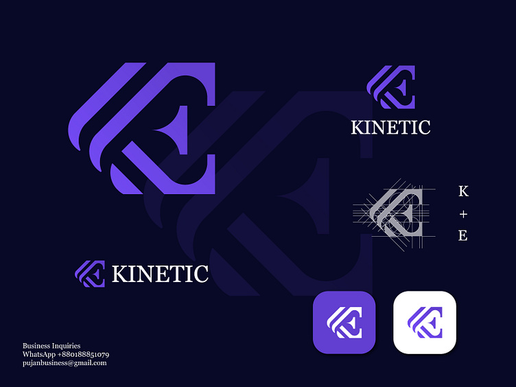 KINETIC logo design pujan98rudra by Pujan Chowdhury on Dribbble