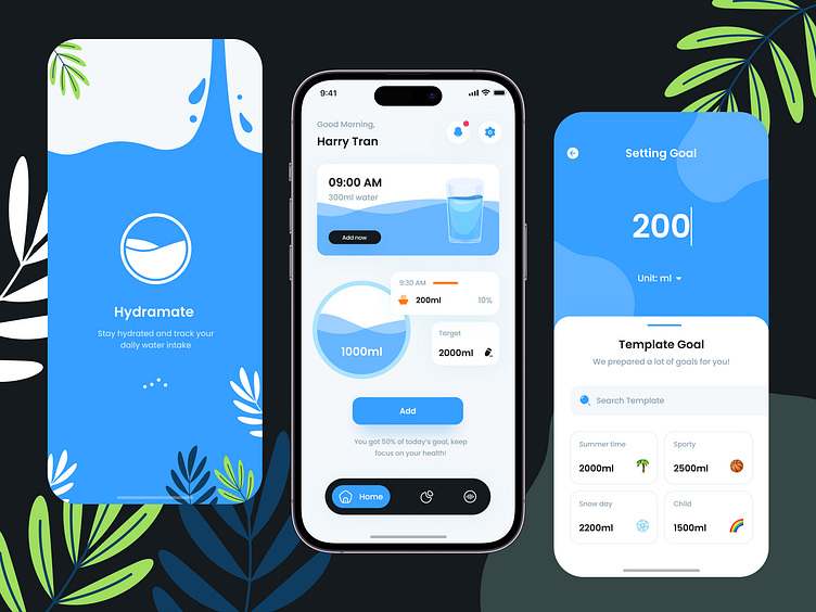 Hydramate - Water tracker app with chart and system by Harry Tran on ...