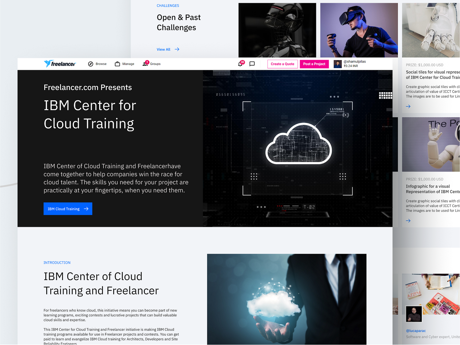 IBM Center for Cloud Training, Freelance [ Award Winning Entry] by Shamnad on Dribbble