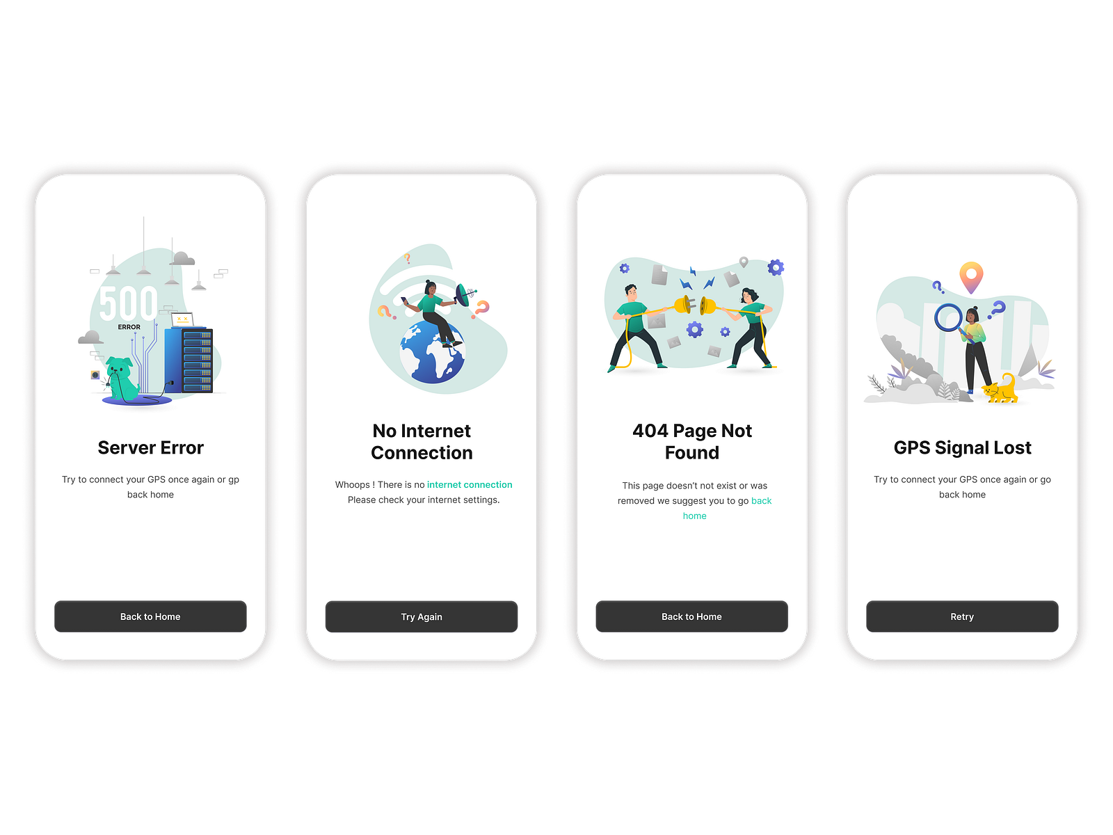 Error screens - Screens that speak! by Betaflux Sigma on Dribbble