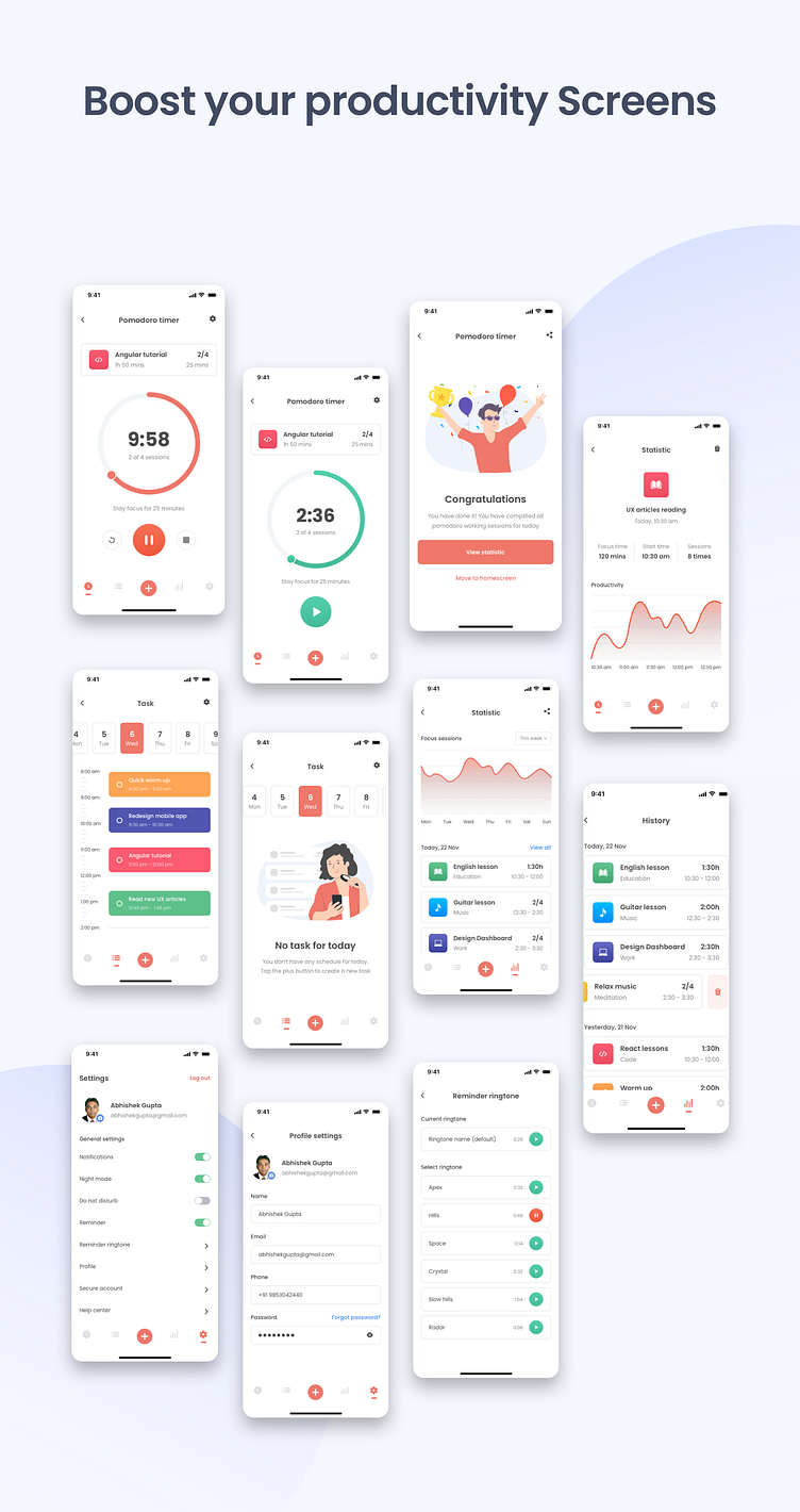 Boost your productivity Screens by Abhishek gupta on Dribbble Boost your productivity Screens by Abhishek gupta on Dribbble
