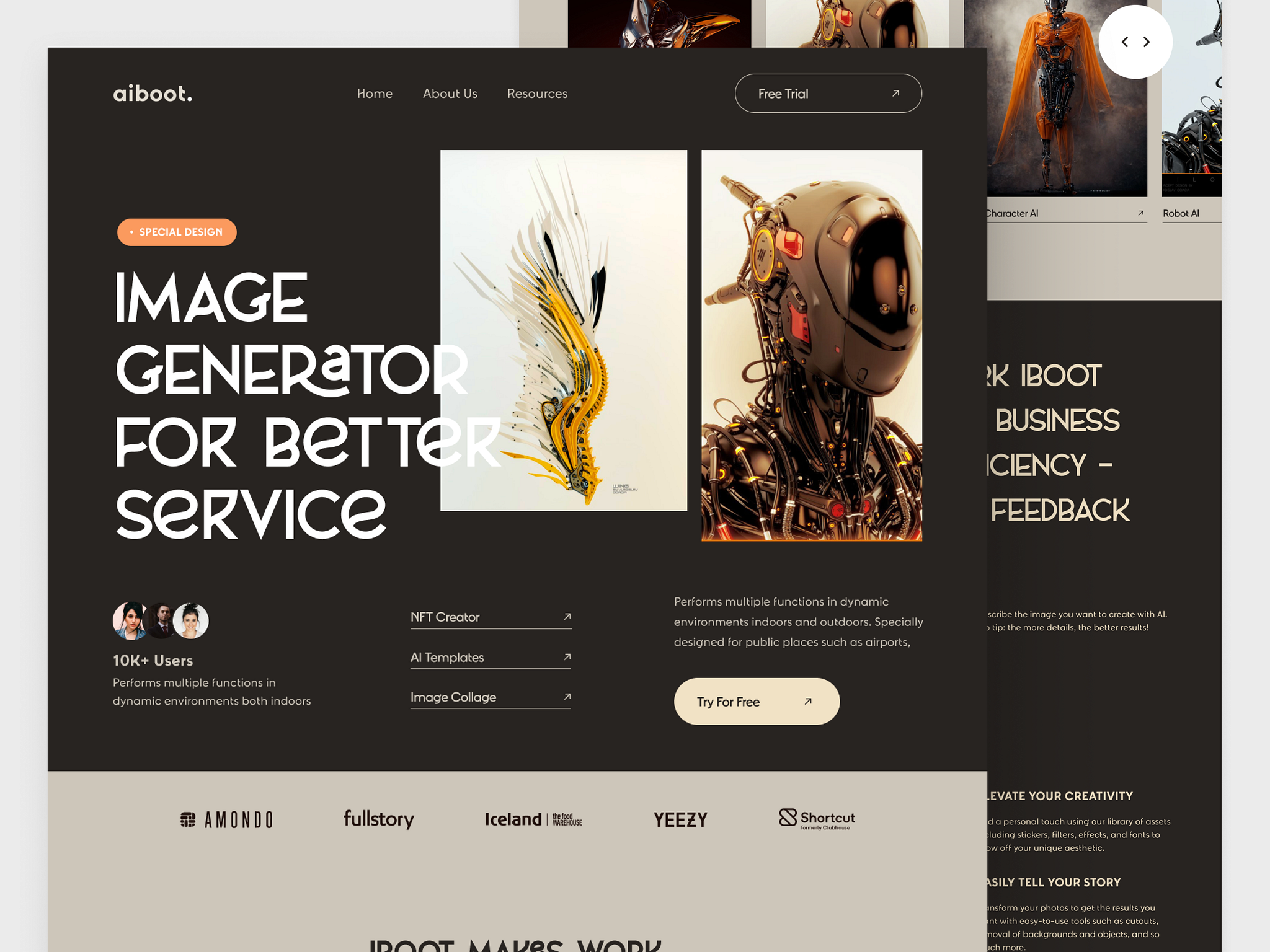 aibot.-AI Image Generator Landing Page by Awe UI/UX for Awe Design ...