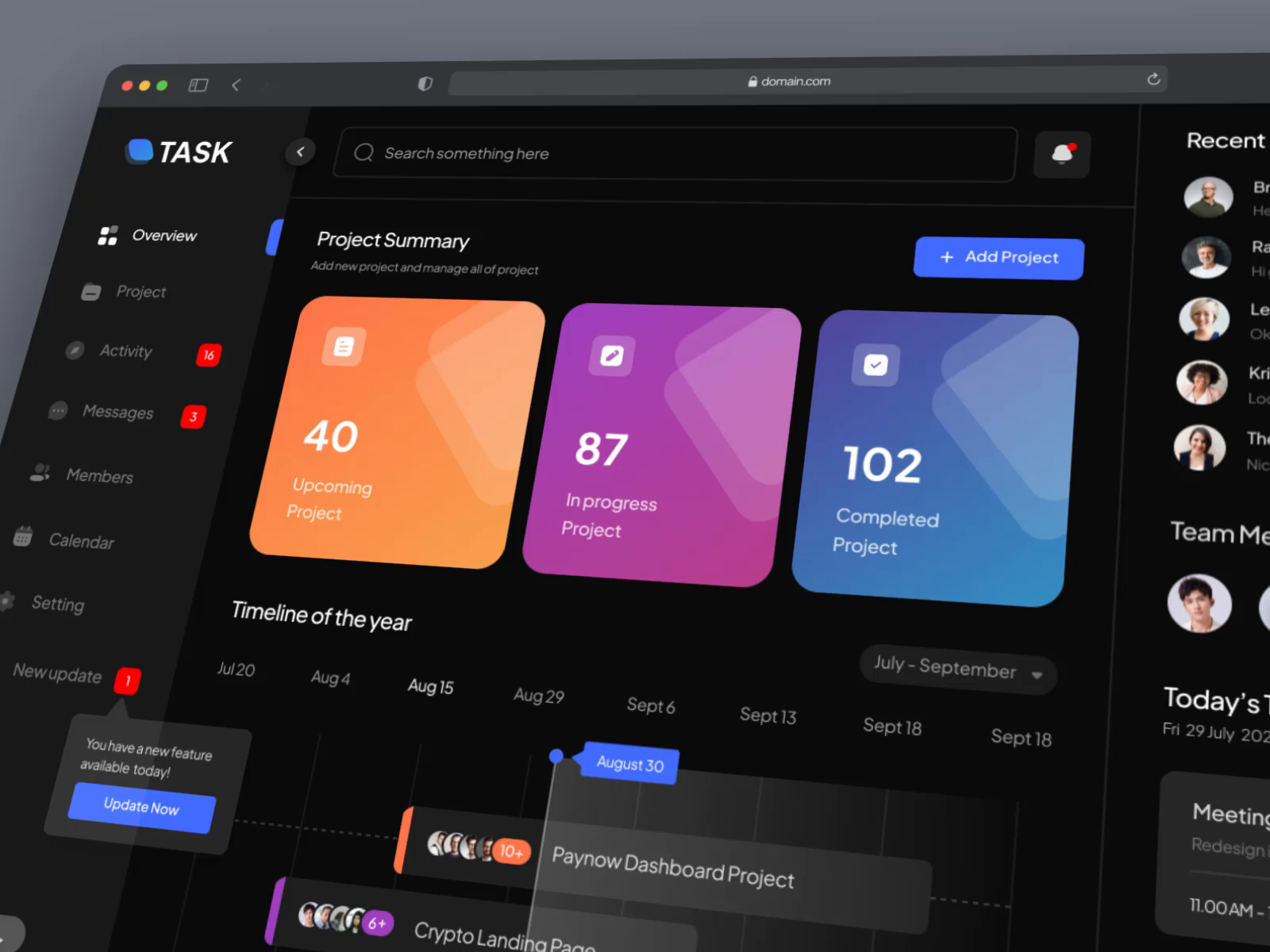 TASK - Task Management Dashboard Animation by Bayu Ananda for One Week ...