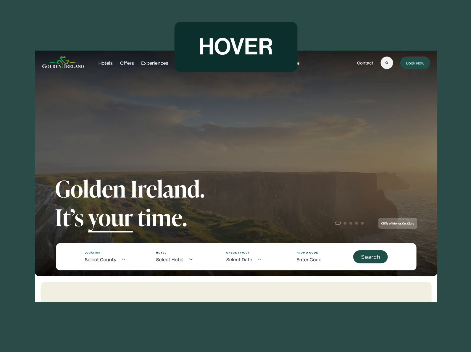 Golden Ireland - Irish Tourism Web Site Designs by Sean Rainey on Dribbble