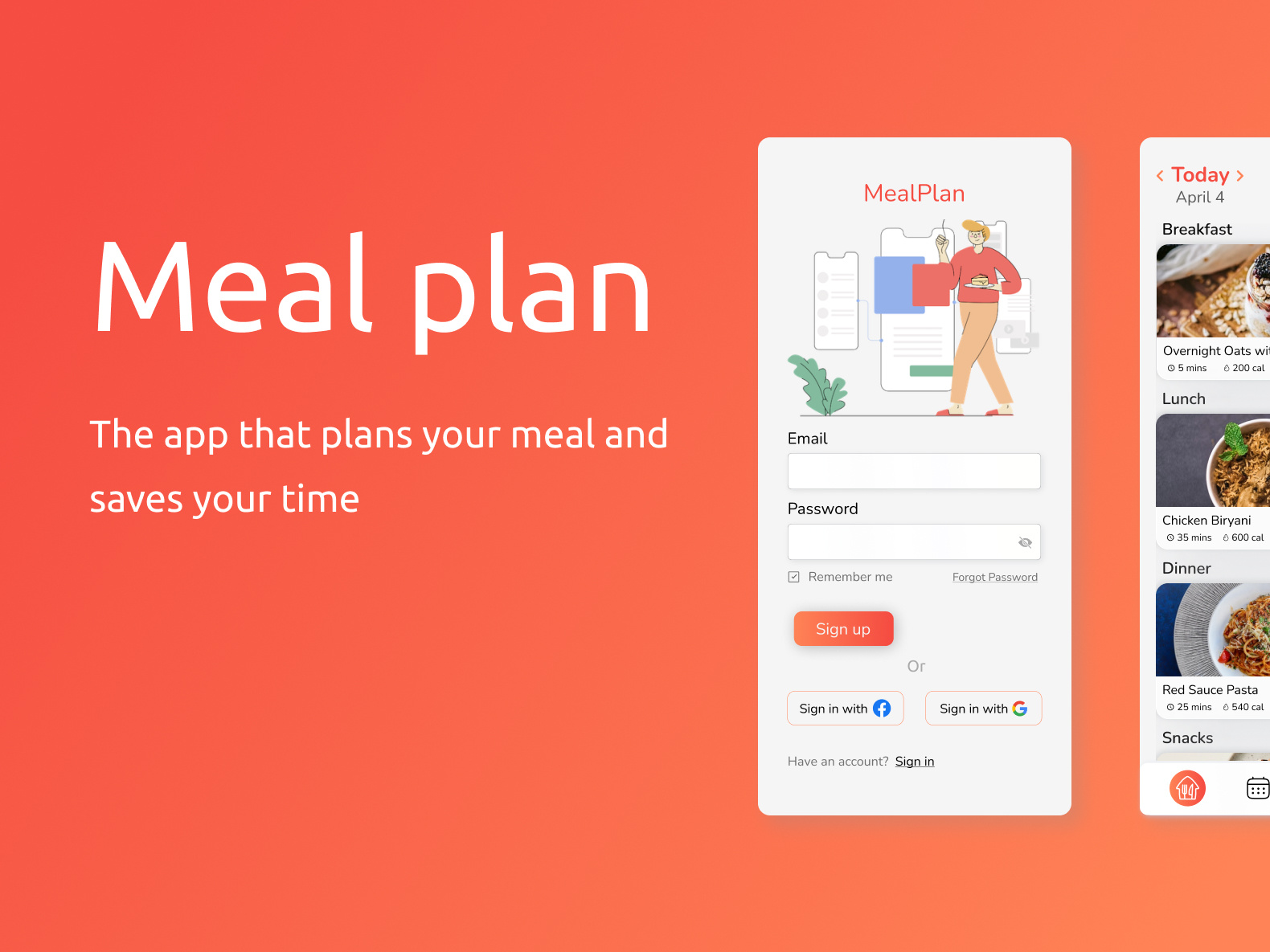 Mobile app - Weekly Meal planning by Nisha M on Dribbble