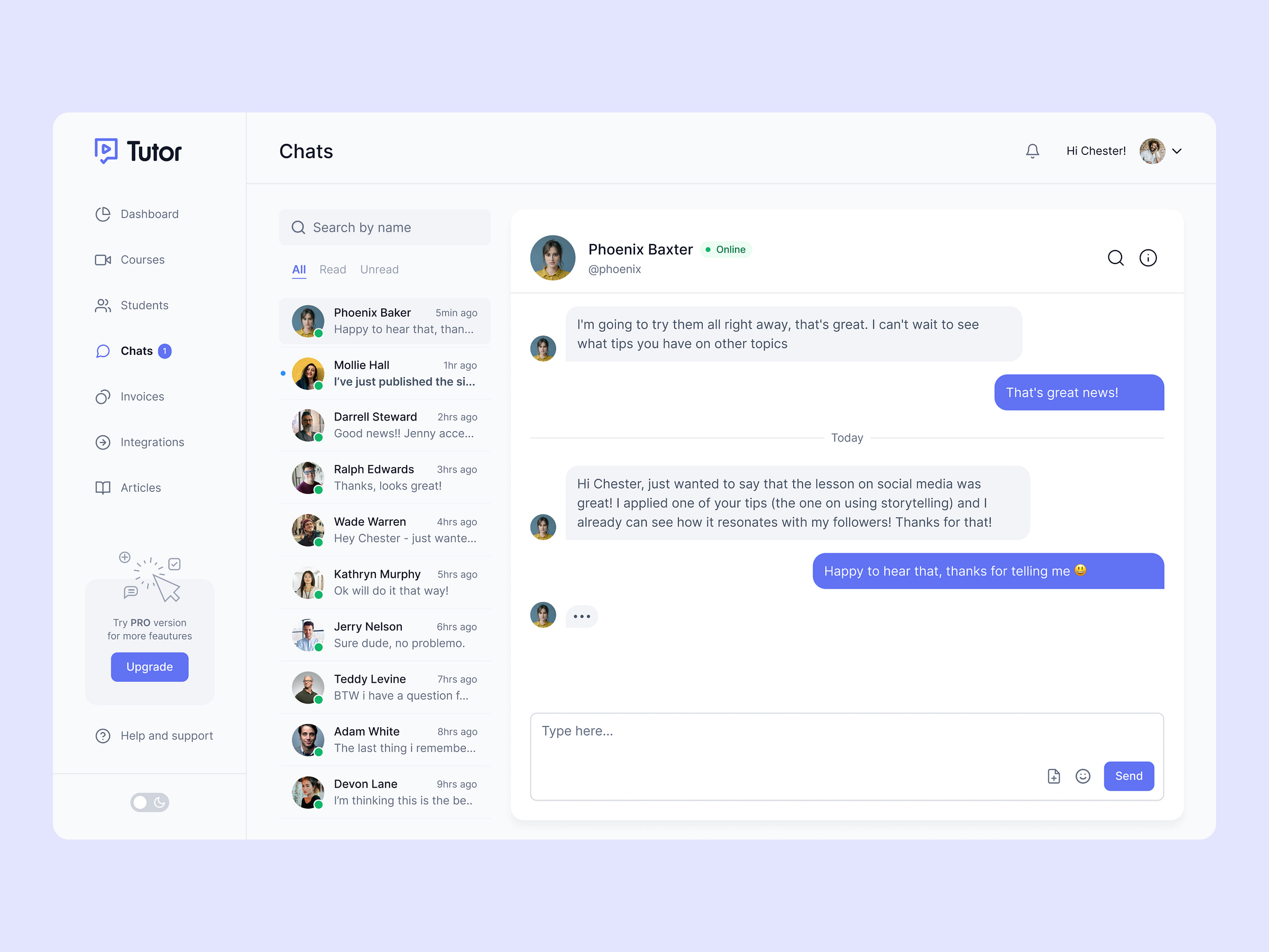 Tutor - E-learning platform by Pawel Stepanow for Merixstudio on Dribbble