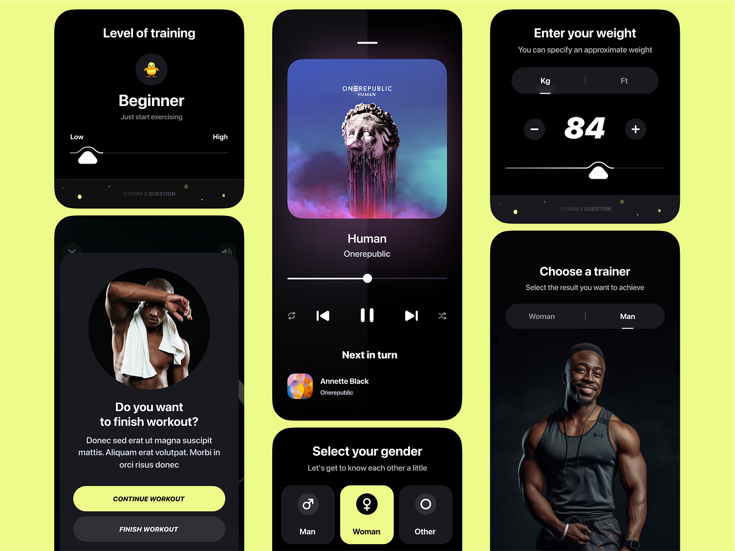 Mobile App Design for iOS/Android: UI/UX Design for Fitness App by Ruslan Kulikov for FANCY on ...