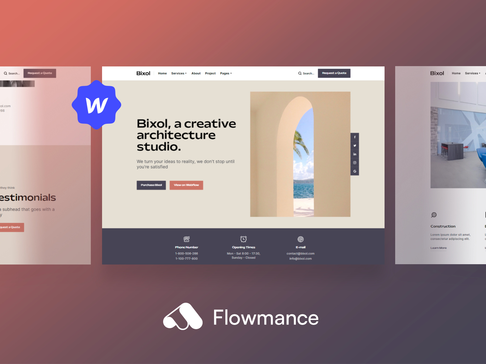 Bixol - Architecture Webflow Template by Flowmance on Dribbble