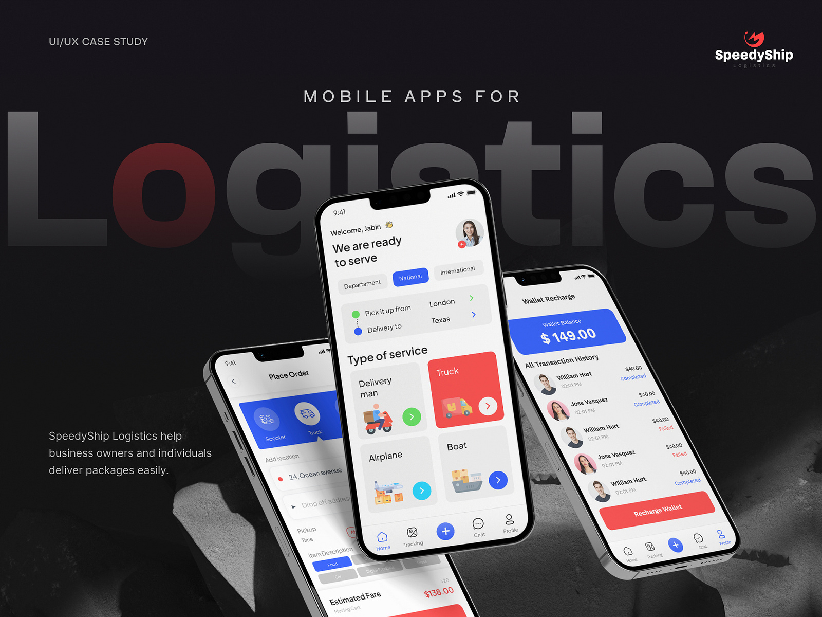 Logistics Shipping Delivery App UI/UX Case Study by Nure Alam Jabin on Dribbble