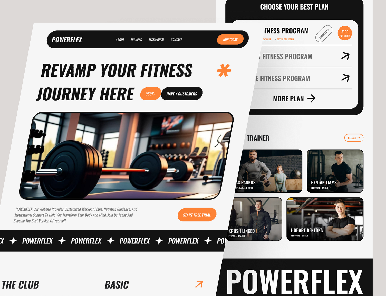 Powerflex fitness landing page by Nizam on Dribbble