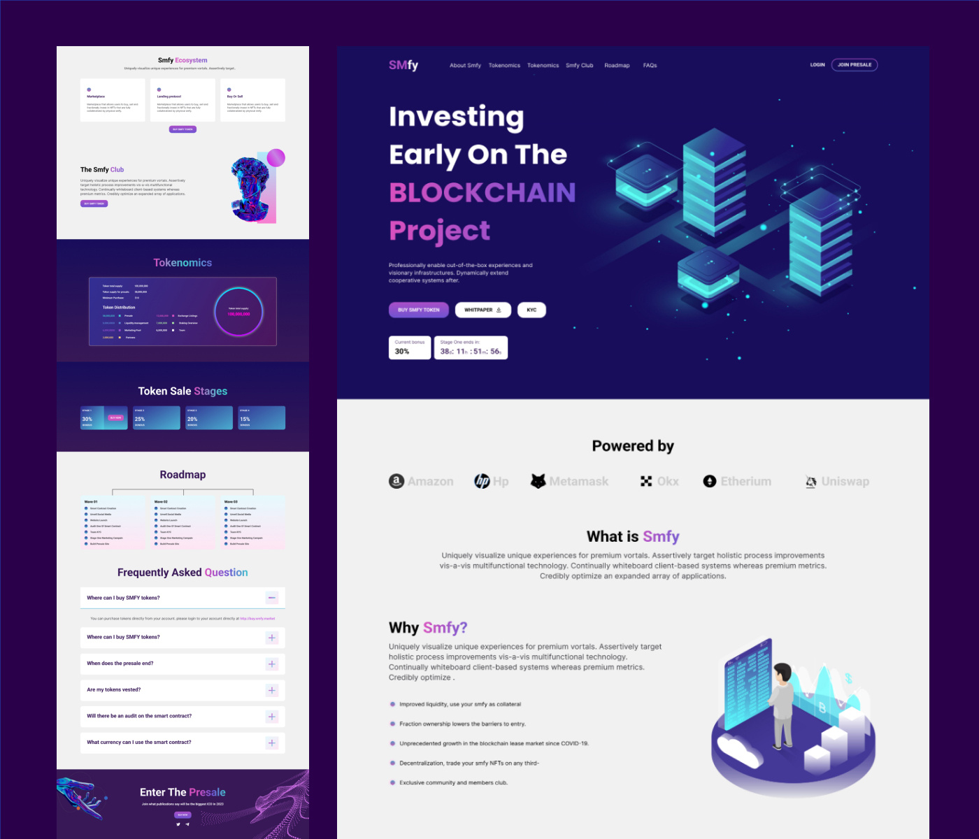 SMFY-Crypto ICO Landing Page by Md Sojib Ahmed on Dribbble