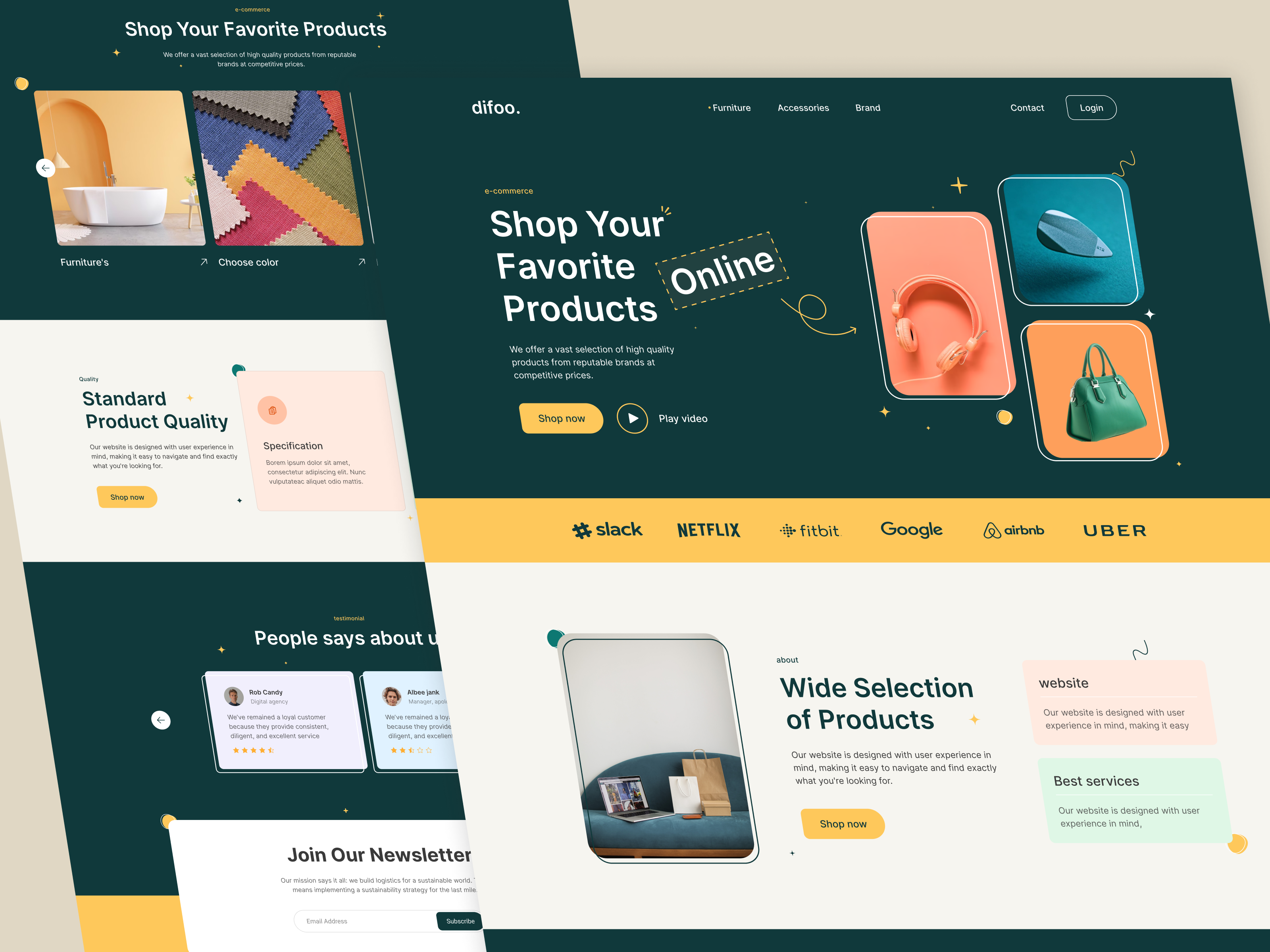 difoo. e-shop web design by Md. Mahmodul Hasan on Dribbble