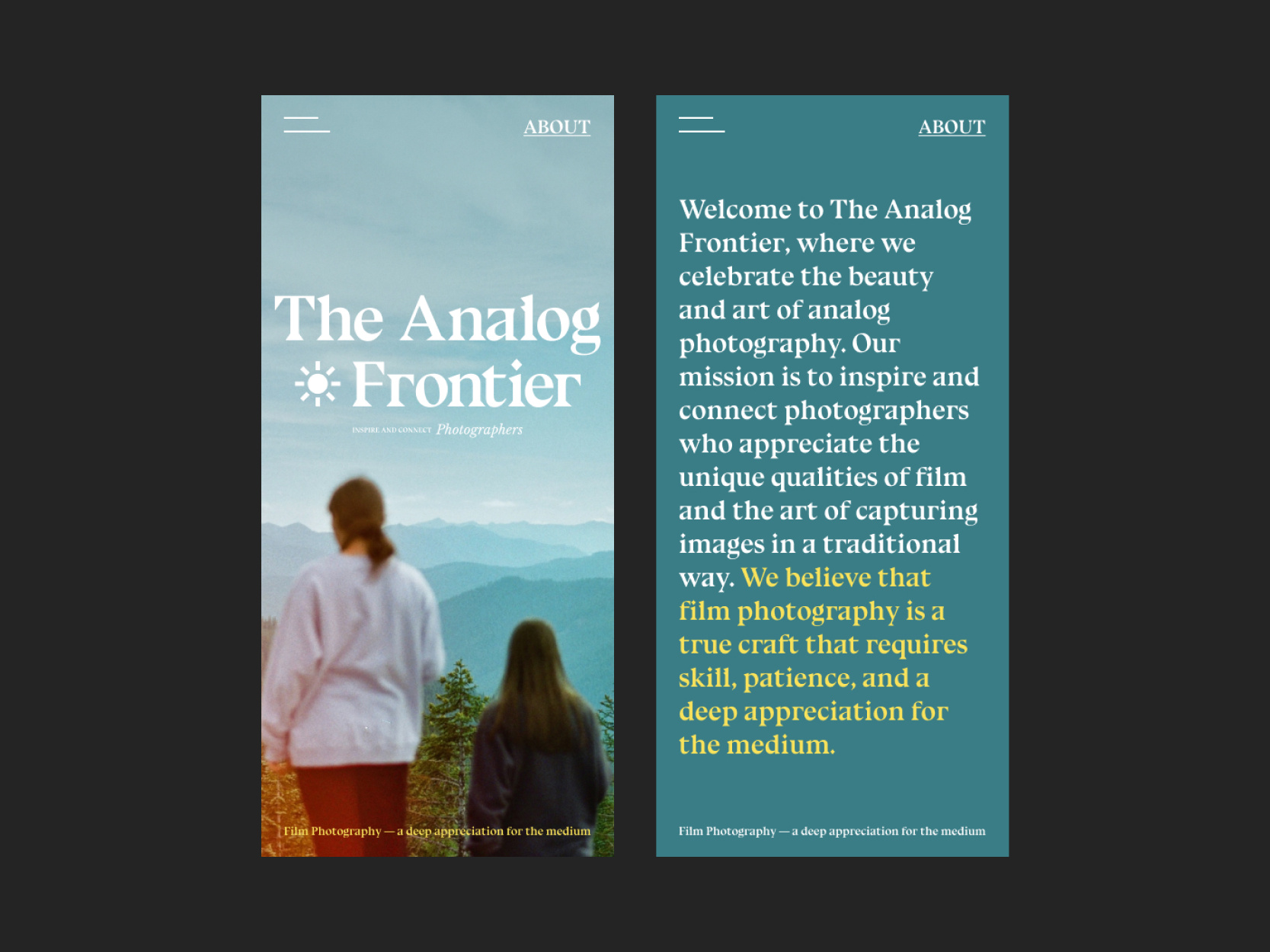 The Analog Frontier website by Daniel Santinhos on Dribbble