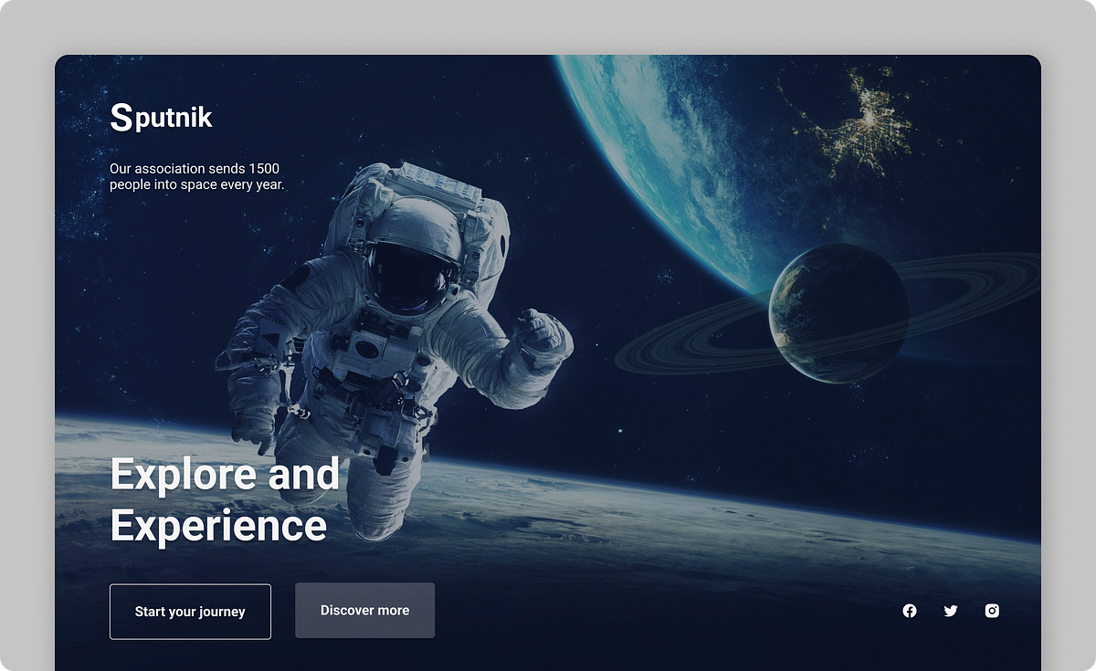 Space Travel Landing Page by Shahinur Shimu on Dribbble