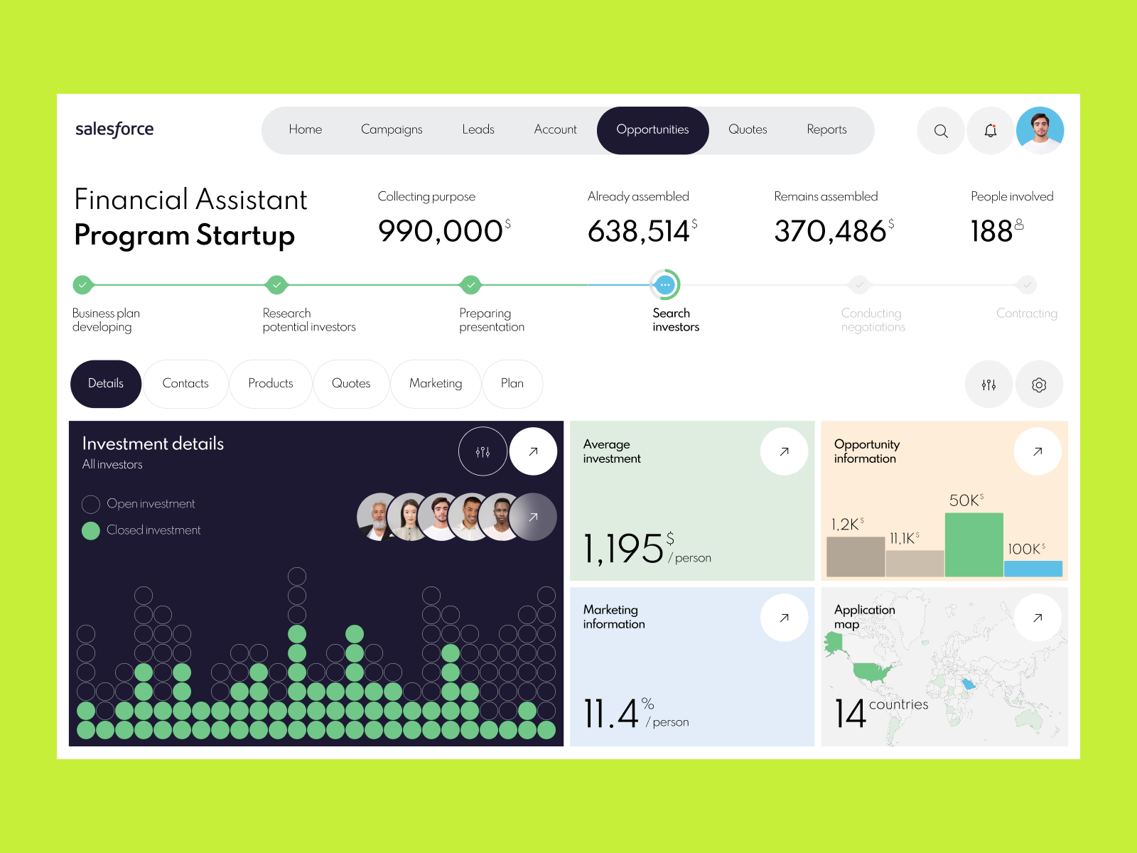 Salesforce Opportunities - Deals in progress by RonDesignLab ⭐️ on Dribbble