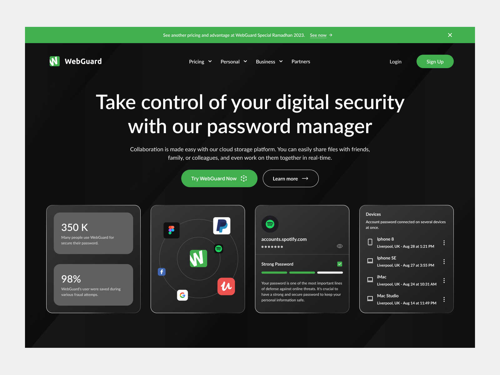 WebGuard - Password Manager Hero Section by Elux Design for Elux Space ...
