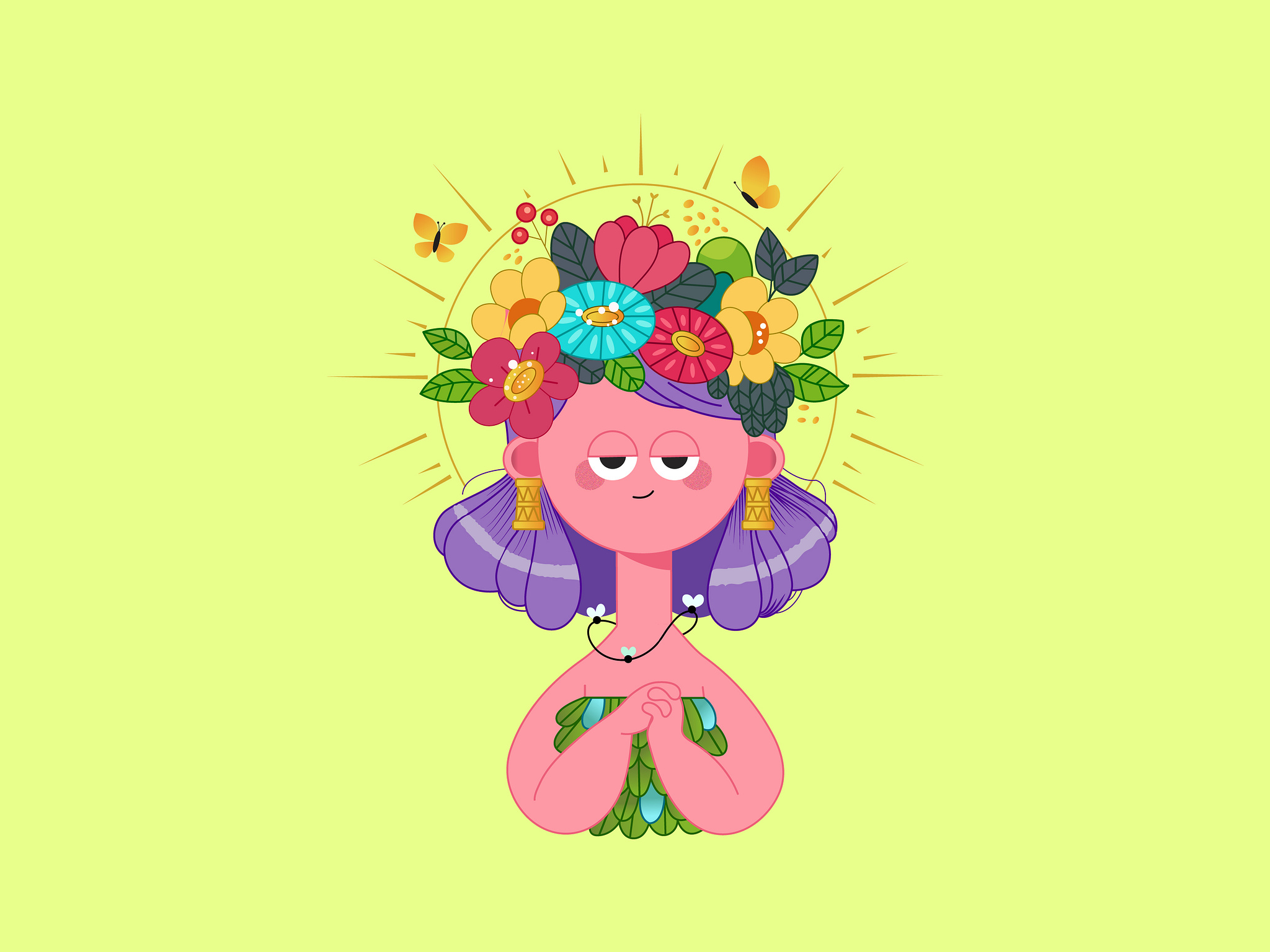 Cute Character👸👀 by Zahra Tootiyan for Pela Design on Dribbble