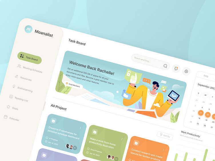 Moanalist - Personal Schedule Dashboard by Yogha Batara Adiyatma for Pleinhaus Design Bureau on ...