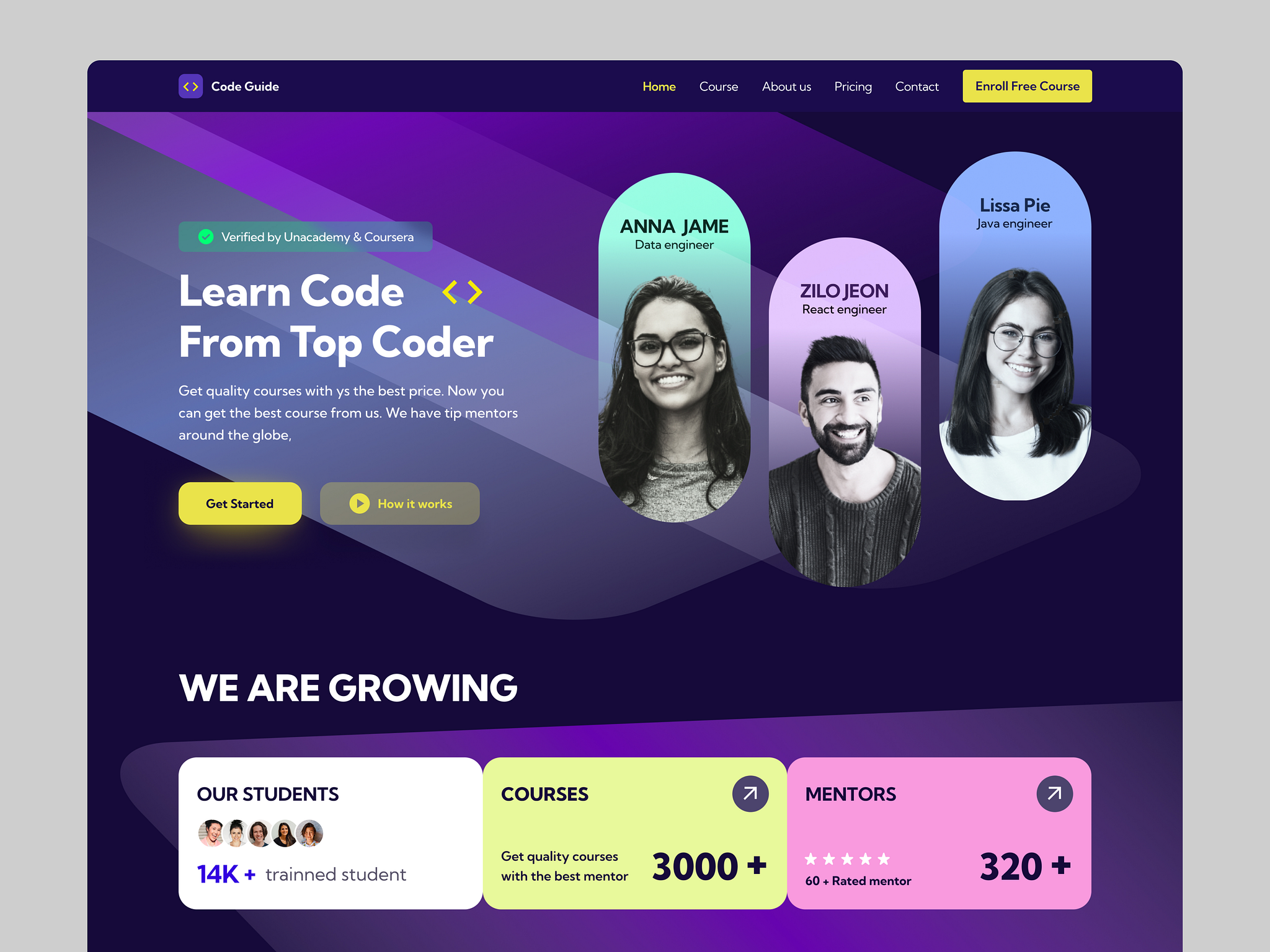 Learn Coding Online - Education Website 2023 by Audin Rushow on Dribbble