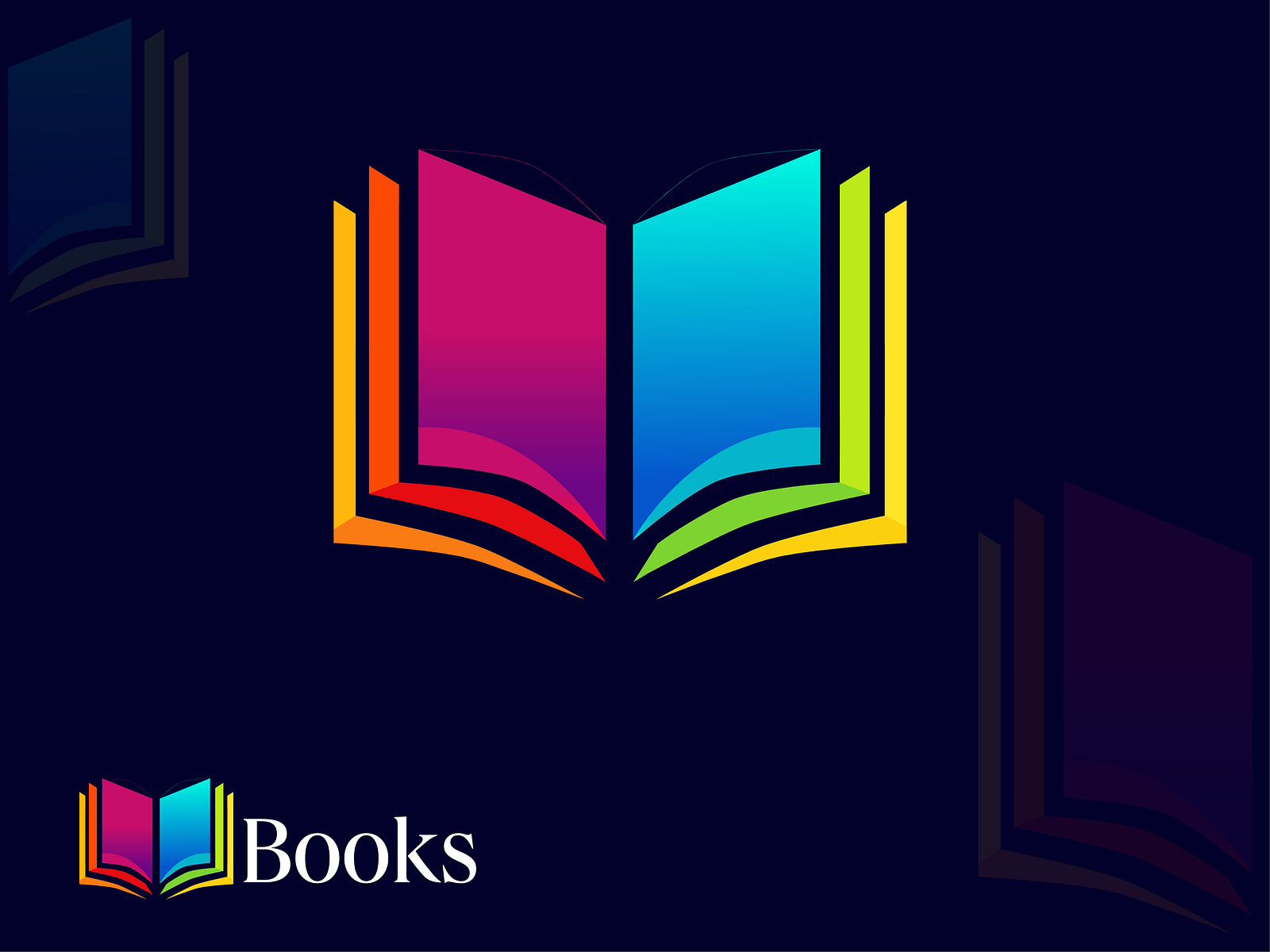 Books logo | logo | logo design by Obeyed Aqib on Dribbble