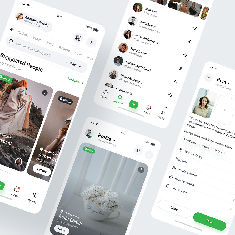 Social Media App by Ghazaleh.uiux on Dribbble-花瓣网