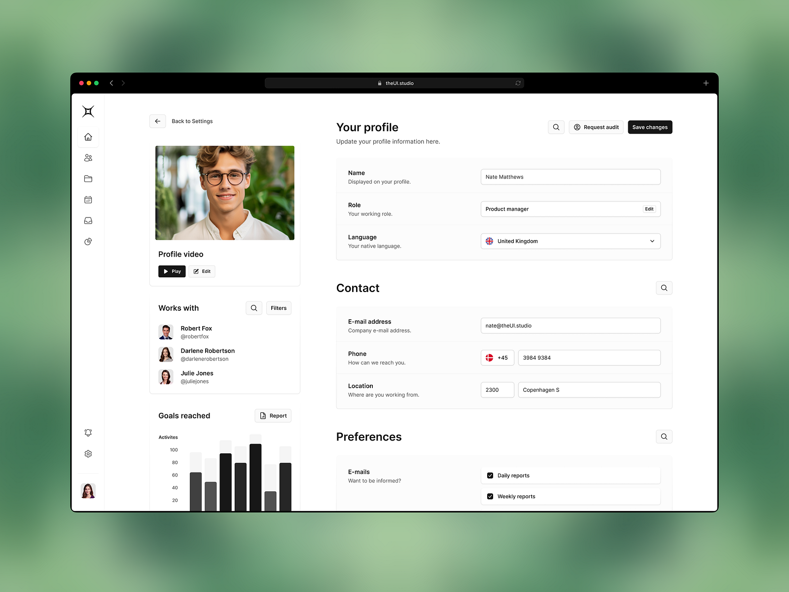 Profile page | theUI.studio 👈 by The UI studio on Dribbble
