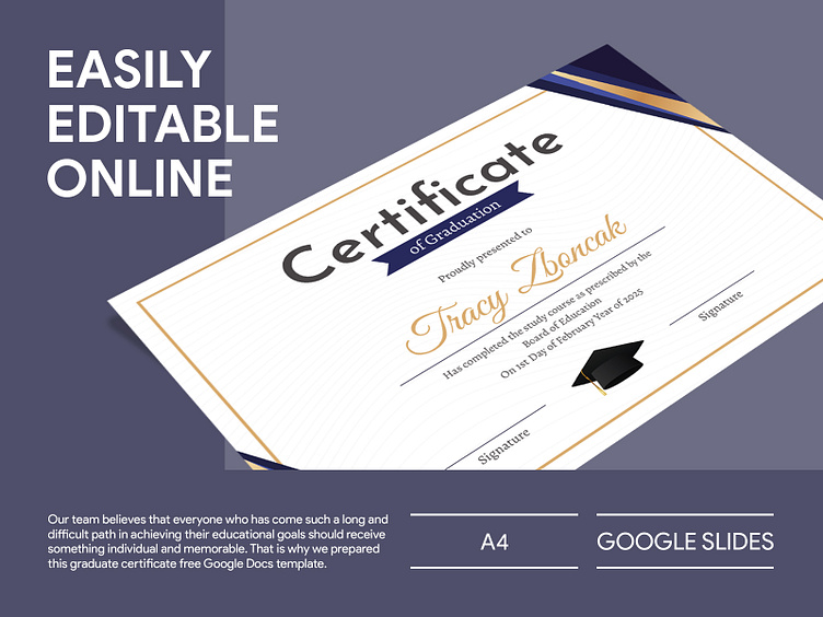 Graduate Certificate Free Google Docs Template by Free Google Docs ... Graduate Certificate Free Google Docs Template by Free Google Docs ...