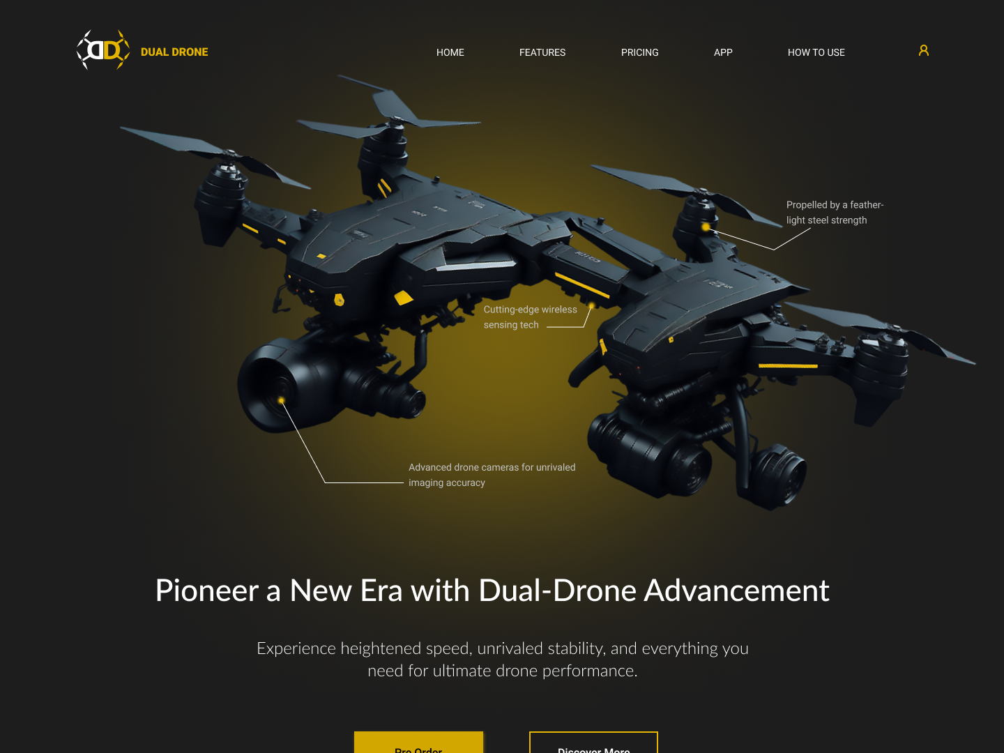 Dual Drone Website Homepage by Sotiris Akridas on Dribbble