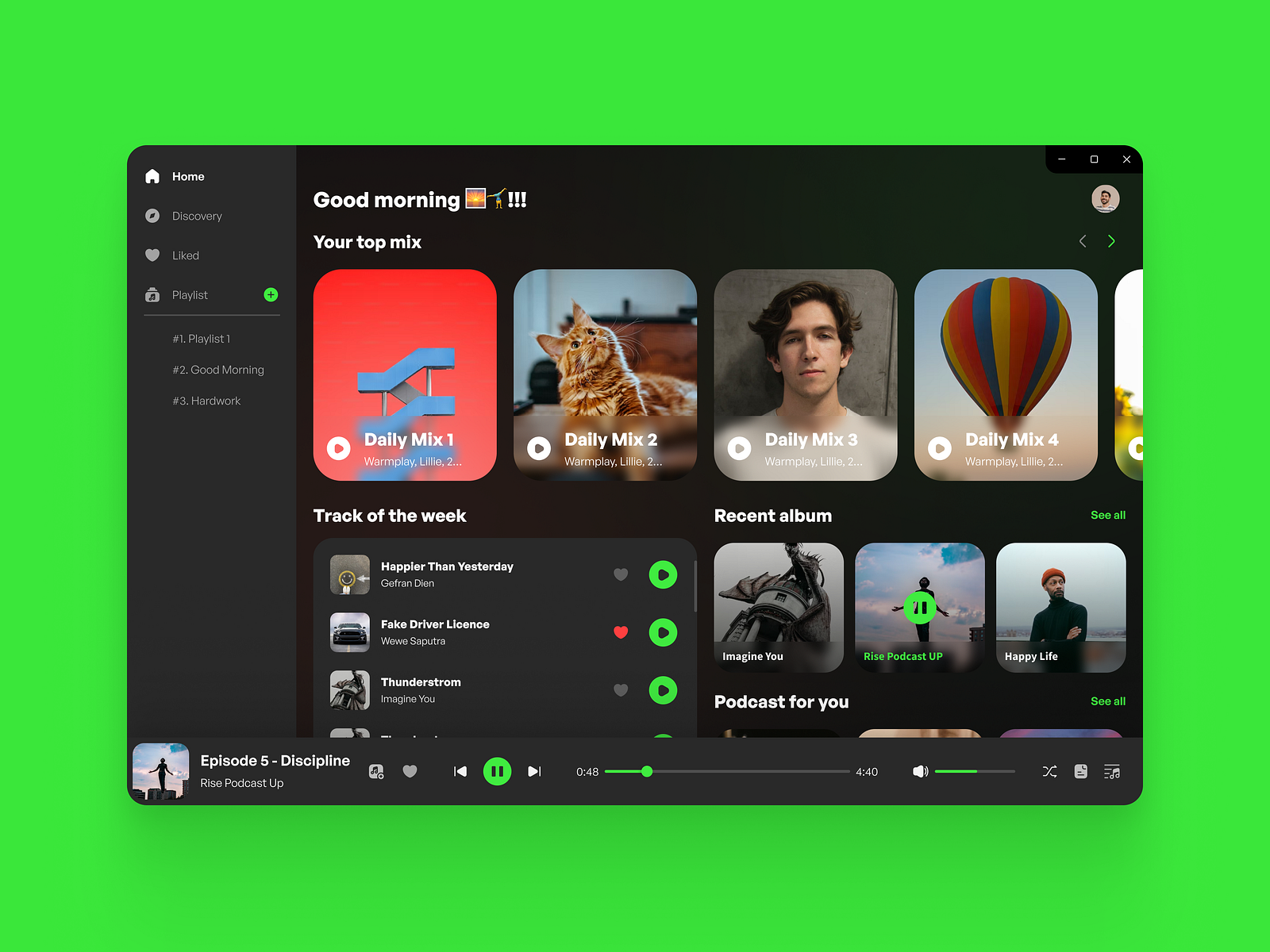 Desktop Audiofy - Desktop Audio Player by Allaam Naufal on Dribbble