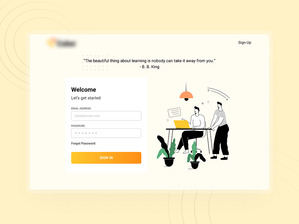 Learn - SignIn page by Sagar Jikadara on Dribbble