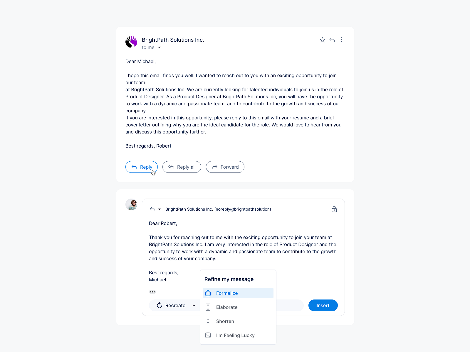 Help Me Write feature | Gmail by Dmitry Sergushkin on Dribbble